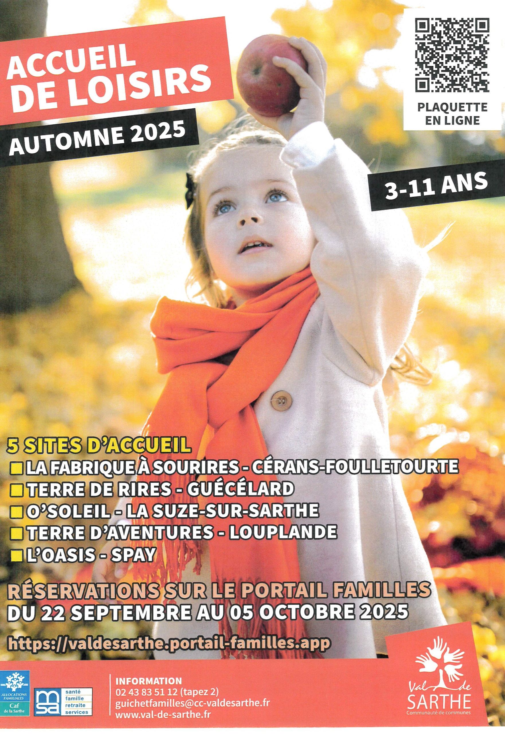 ACCUEIL DE LOISIRS - AUTOMNE 2025 - Malicorne sur Sarthe